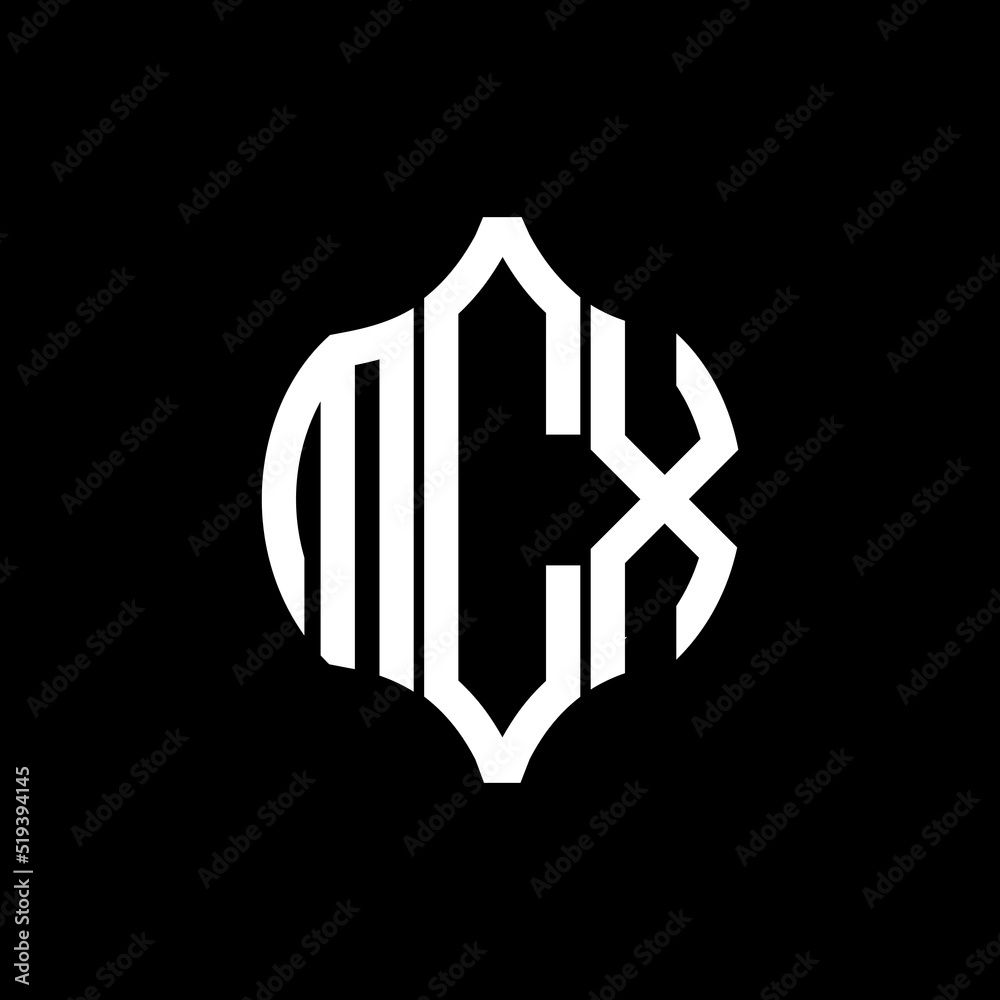 MCX letter logo. MCX best black background vector image. MCX Monogram ...