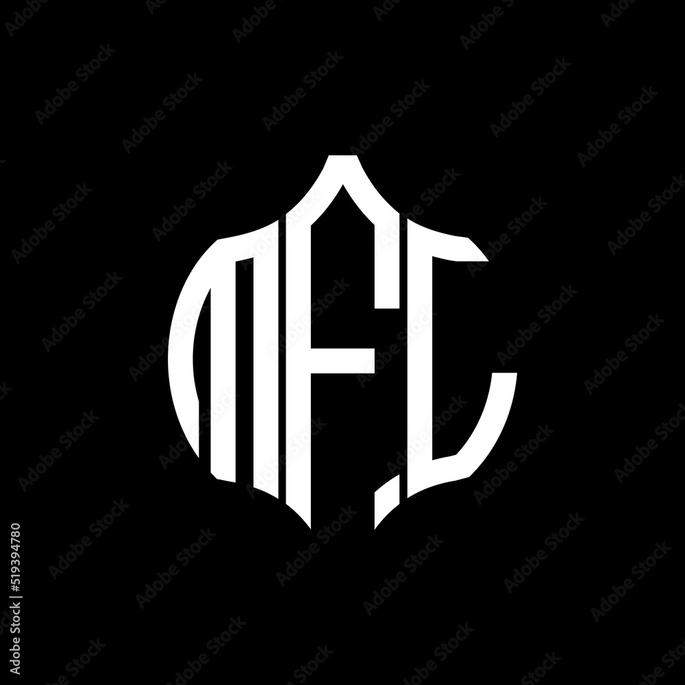 MFL letter logo. MFL best black background vector image. MFL Monogram ...