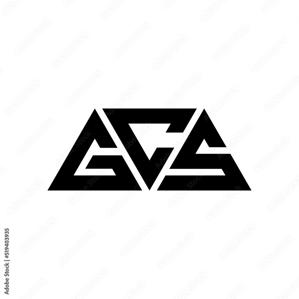 GCS triangle letter logo design with triangle shape. GCS triangle logo ...