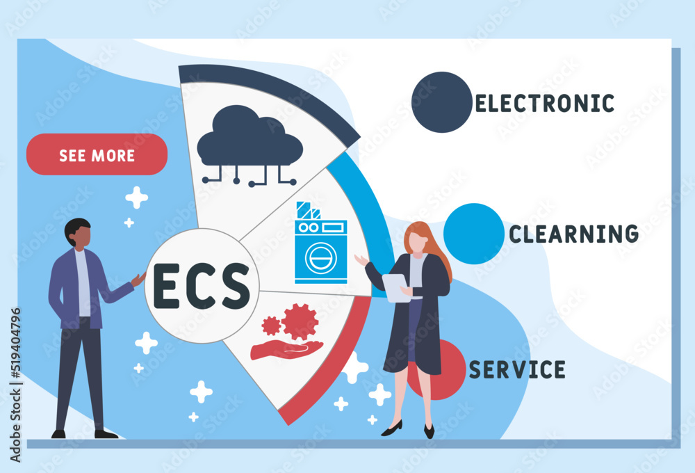 ECS - electronic clearning service acronym, business concept. word ...