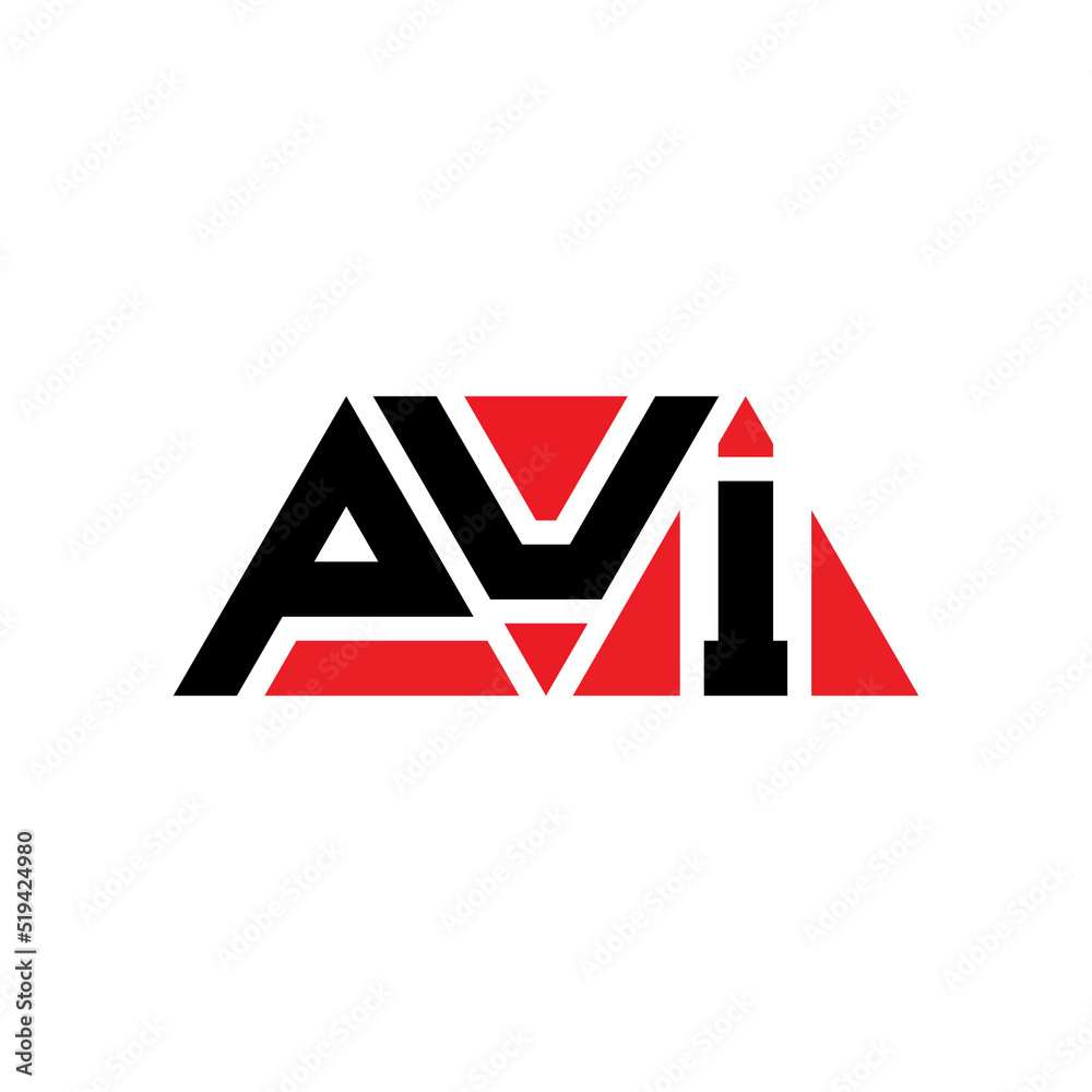 Image vectorielle Stock PUI triangle letter logo design with triangle ...