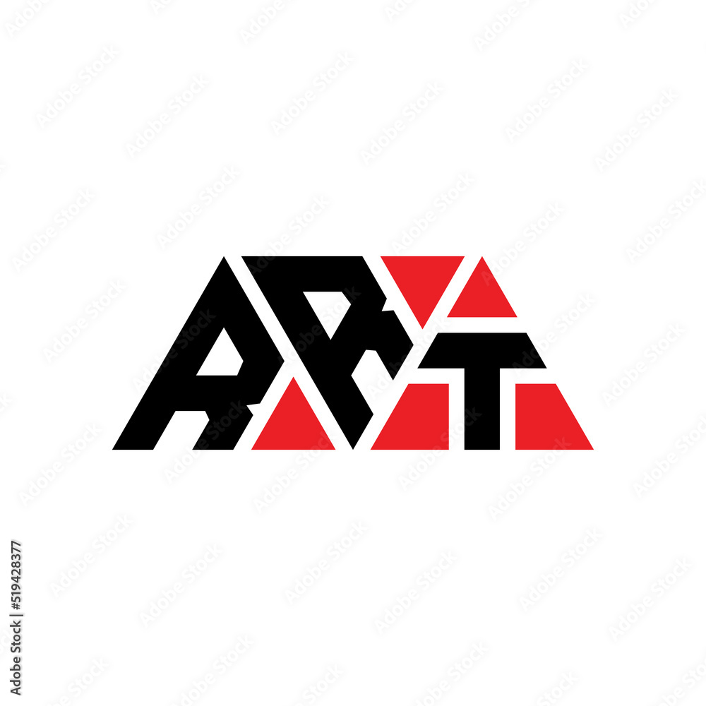 RRT triangle letter logo design with triangle shape. RRT triangle logo ...