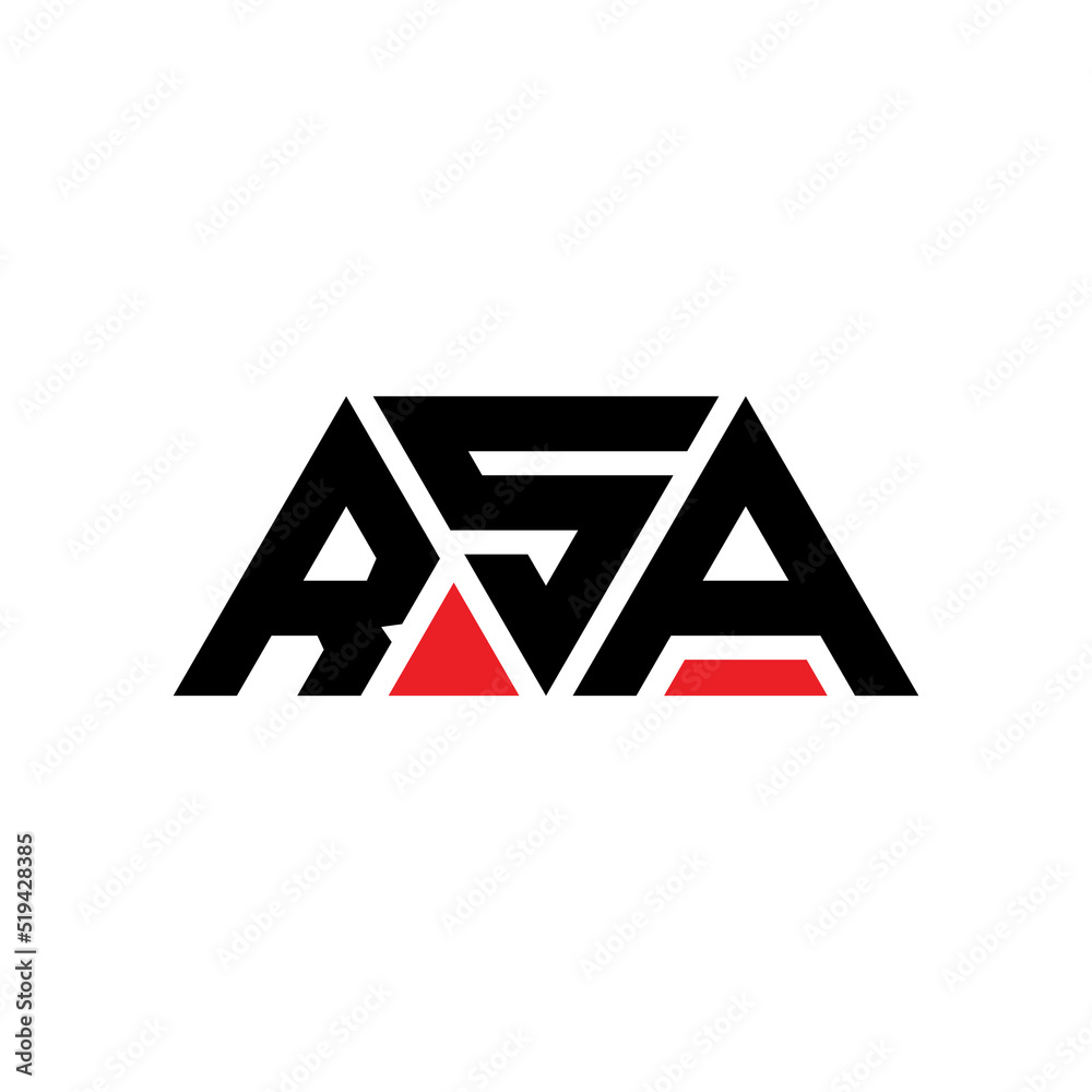RSA triangle letter logo design with triangle shape. RSA triangle logo ...