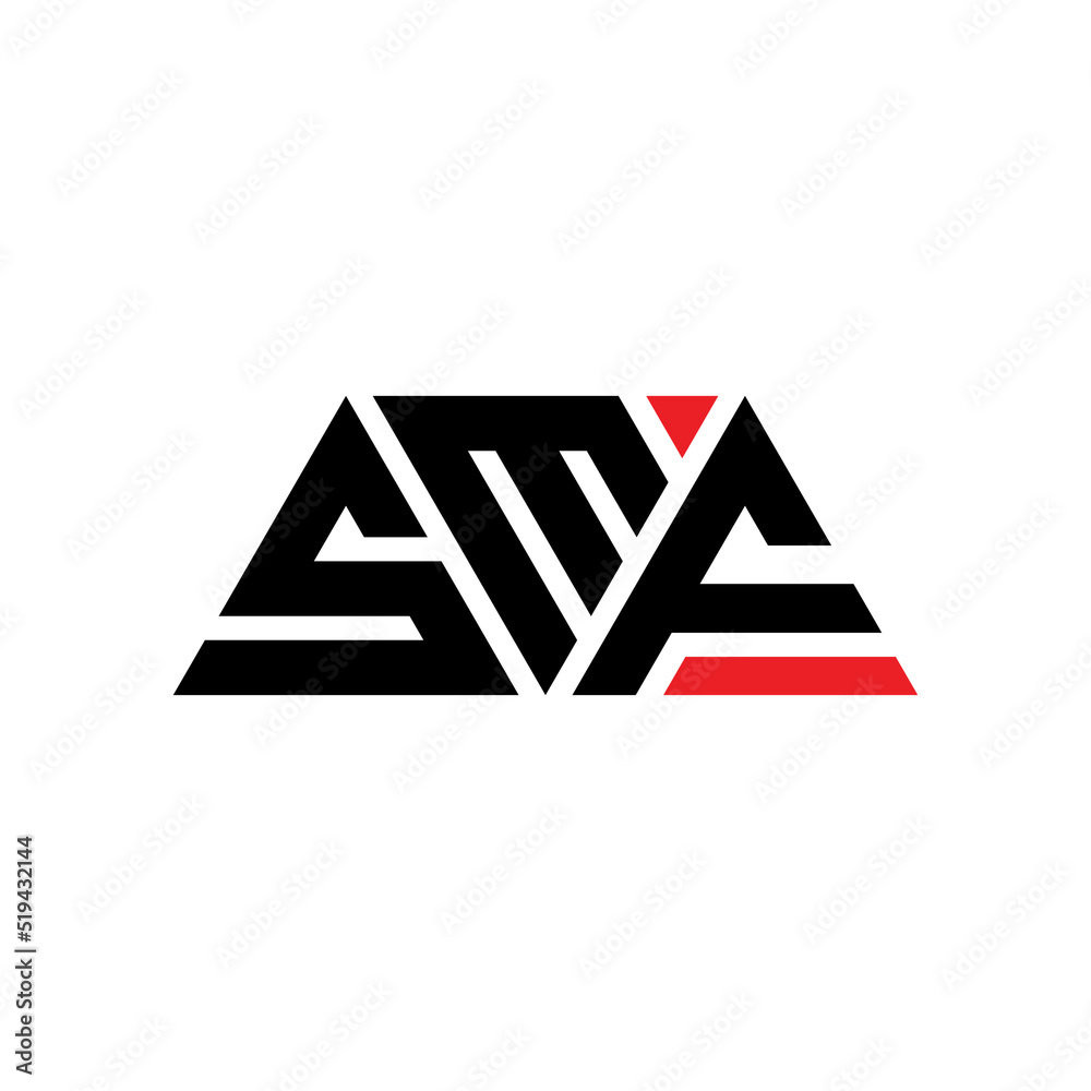 SMF triangle letter logo design with triangle shape. SMF triangle logo design monogram. SMF ...
