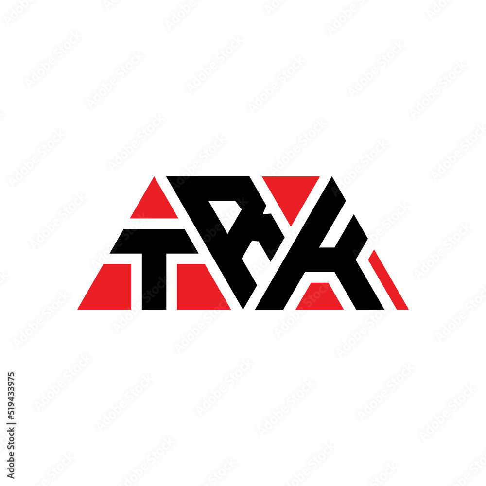 TRK triangle letter logo design with triangle shape. TRK triangle logo ...
