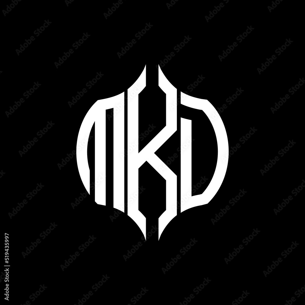 MKD letter logo. MKD best black background vector image. MKD Monogram ...