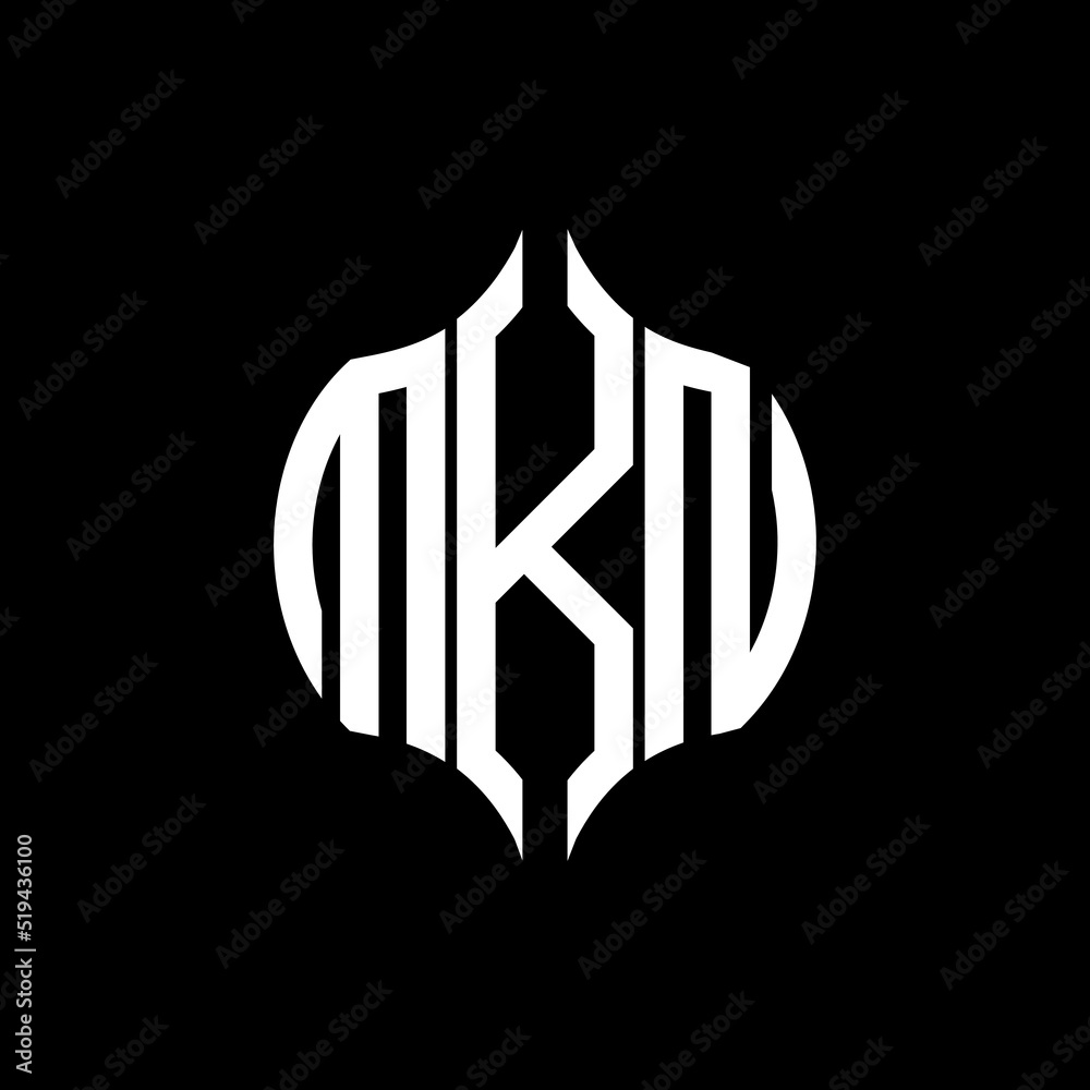 MKN letter logo. MKN best black background vector image. MKN Monogram ...