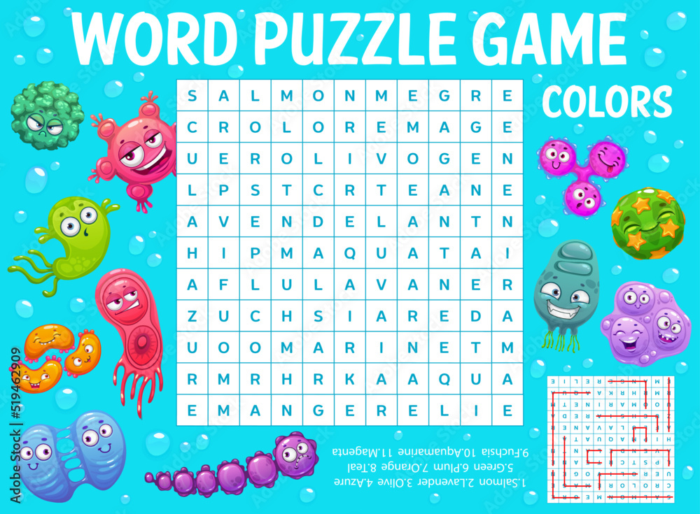 Vector de Stock Cartoon viruses, pathogens, microbes and germs word ...