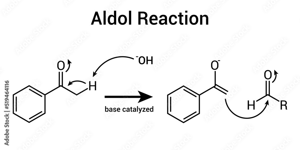 Aldol reaction with the mechanism. Aldol reaction. Stock Vector | Adobe ...