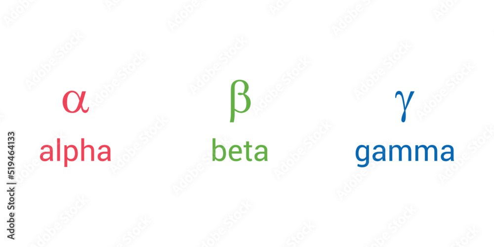 alpha beta gamma symbols. Vector illustration isolated on white ...