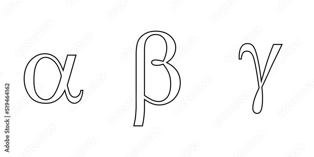 alpha beta gamma symbols. Vector illustration isolated on white ...