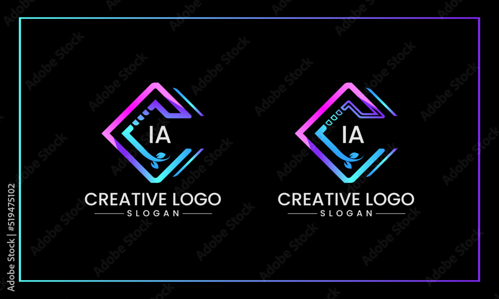IA Letter initial Logo Design, IA Feminine logo beauty monogram and ...