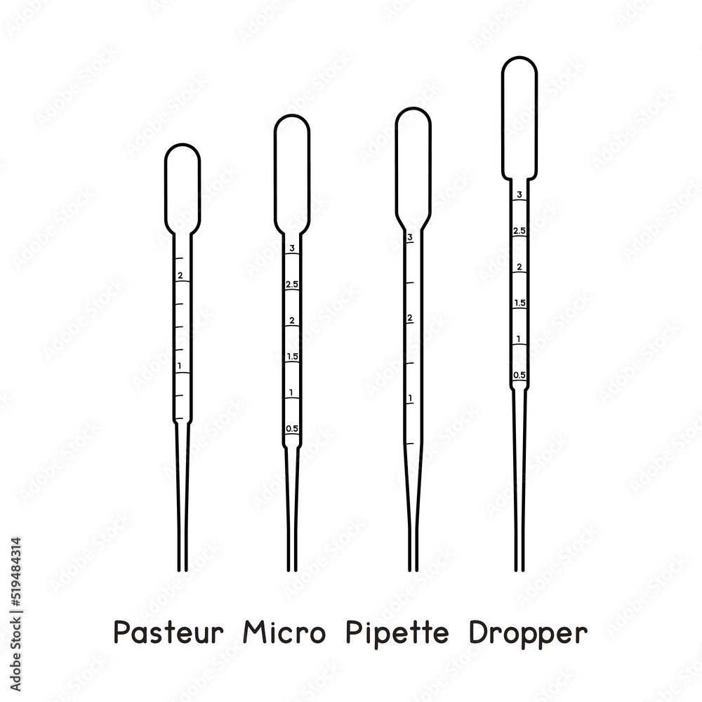 Stockvector Graduated Disposable Sterile Plastic Pasteur Micro Pipette ...