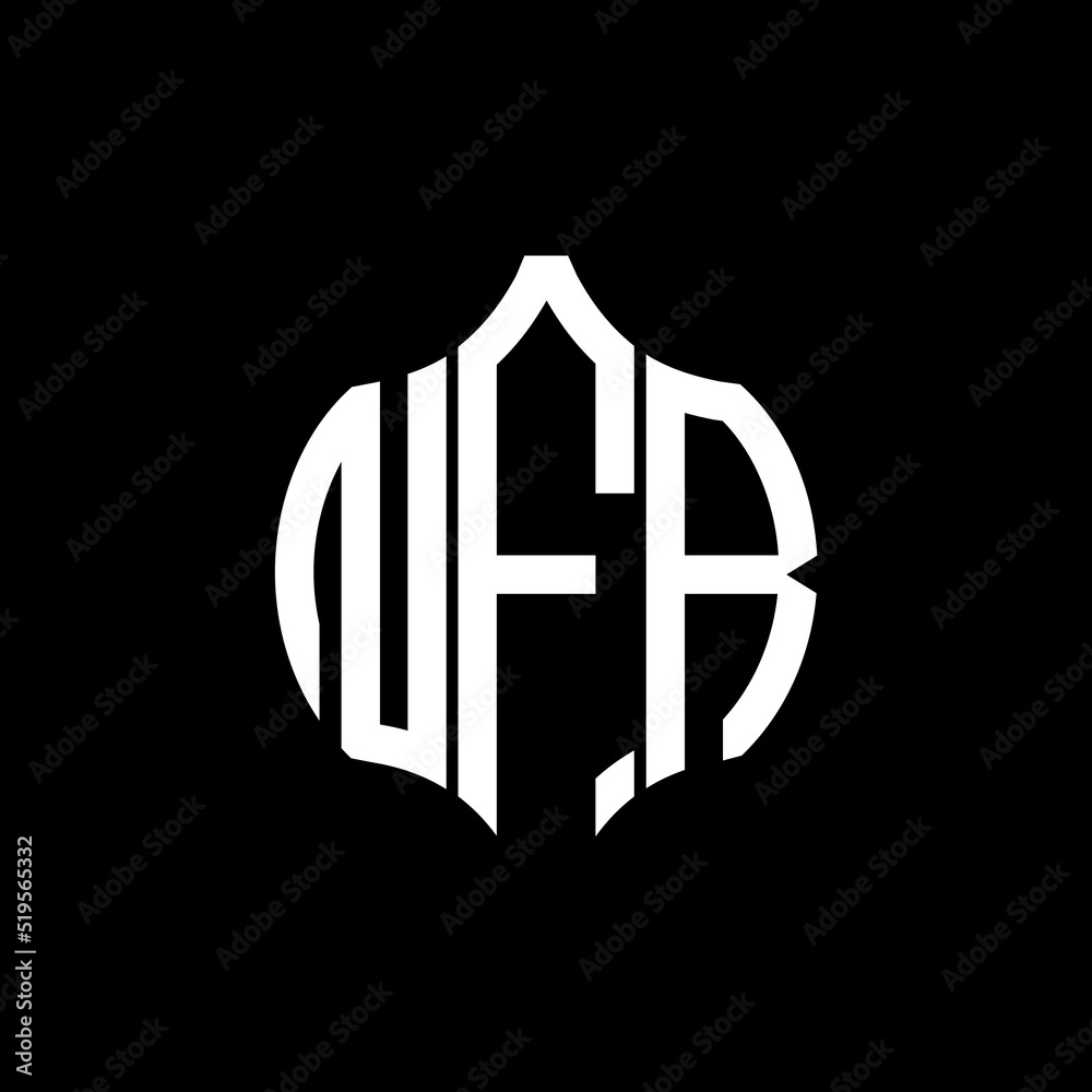NFR letter logo. NFR best black background vector image. NFR Monogram ...