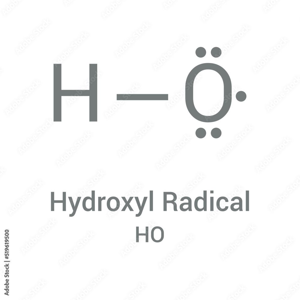 chemical structure of Hydroxyl radical (HO) Stock Vector | Adobe Stock