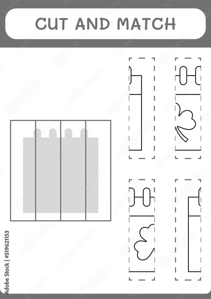 Cut and match parts of Calender, game for children. Vector illustration ...