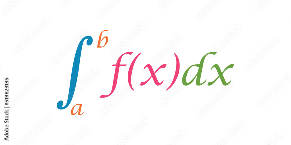 Integral of function symbol mathematics vector illustration isolated on ...