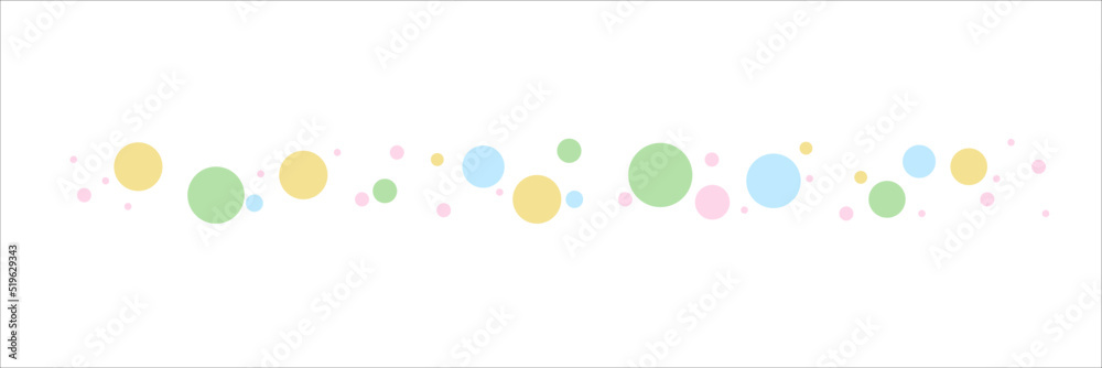 Cartoon decorative border. Polka dot pattern divider. Isolated by white ...