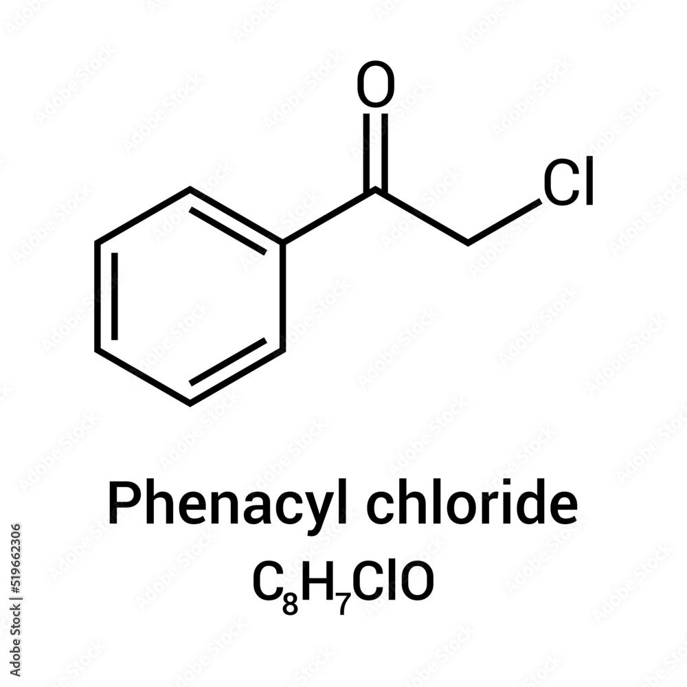 chemical structure of Phenacyl chloride (C8H7ClO) Stock Vector | Adobe ...