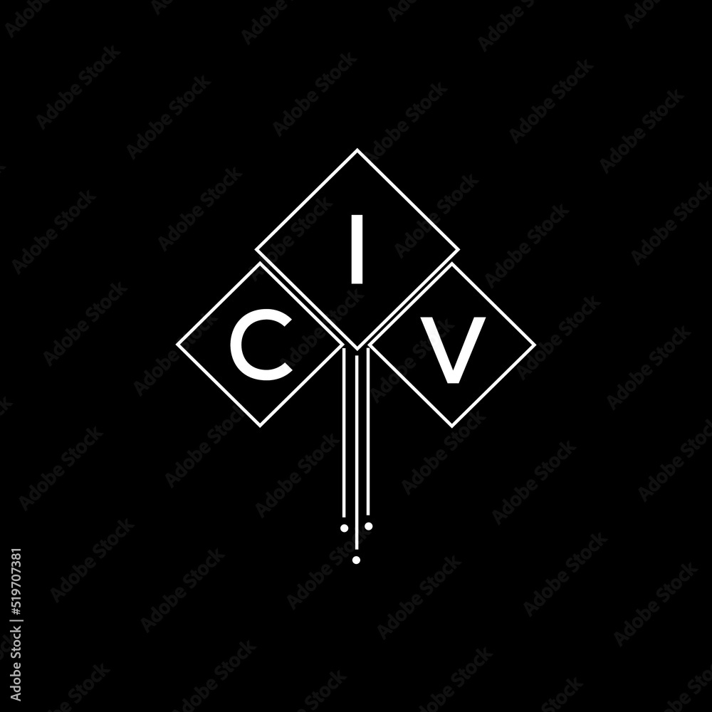 CIV letter logo design with white background in illustrator, CIV vector ...