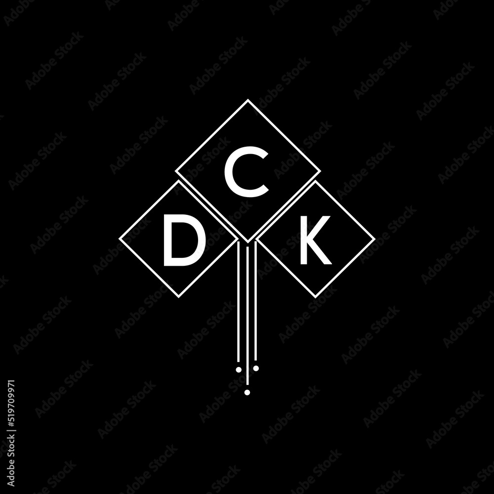 DCK letter logo design with white background in illustrator, DCK vector logo modern alphabet ...