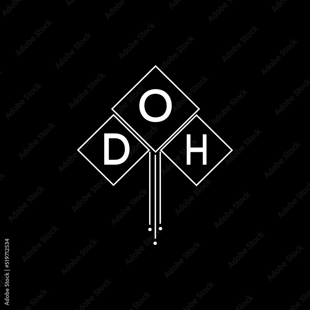 DOH letter logo design with white background in illustrator, DOH vector ...