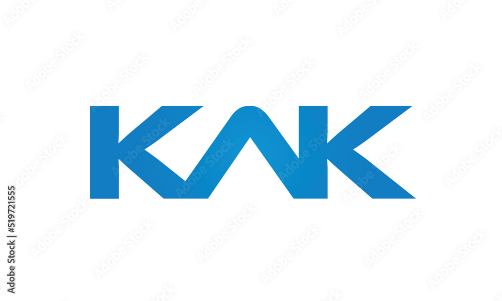 initial KAK creative modern lettermark logo design, linked typography ...