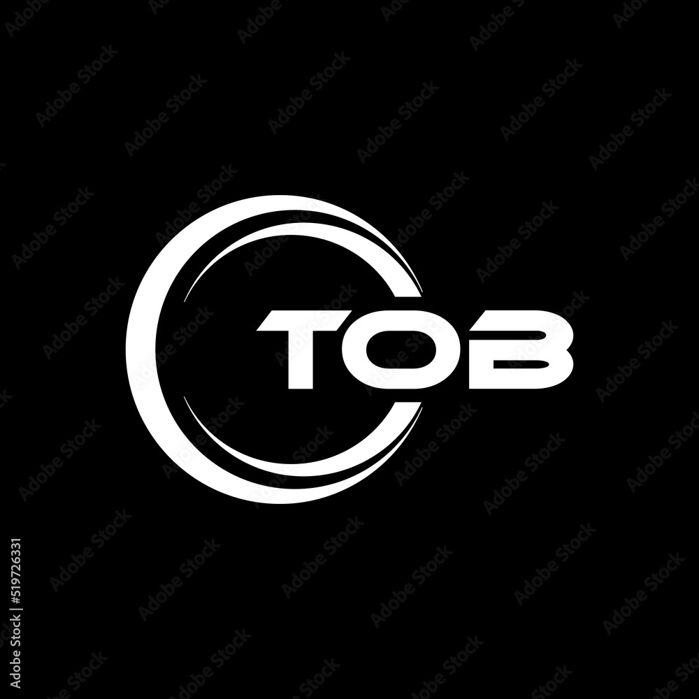 TOB letter logo design with black background in illustrator, cube logo ...