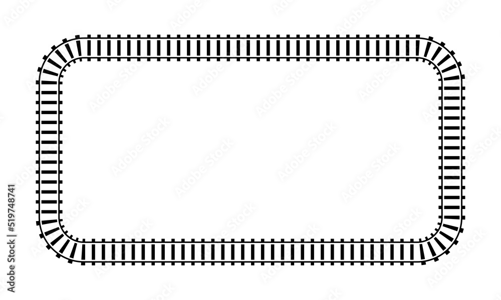 Vector illustration of railroad frame isolated on white background ...