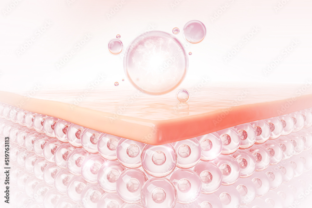 Cosmetic serum Oil drop on Saggy skin cell, Skin Repair, moisturizer ...