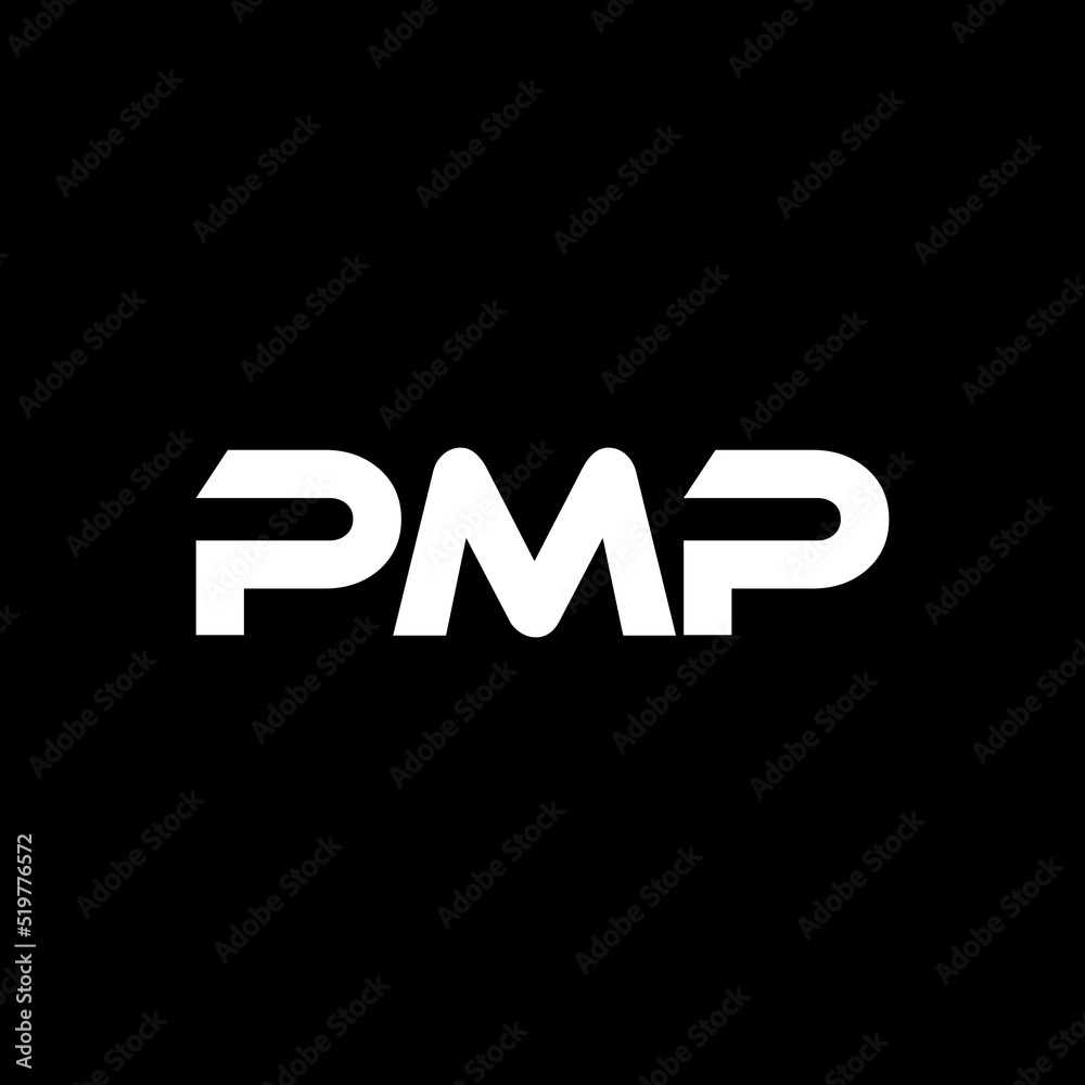 PMP letter logo design with black background in illustrator, vector ...