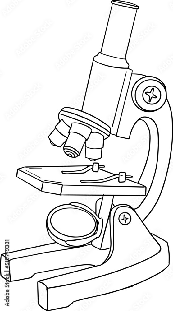 Microscope. Vector illustration about back to school. Coloring page ...