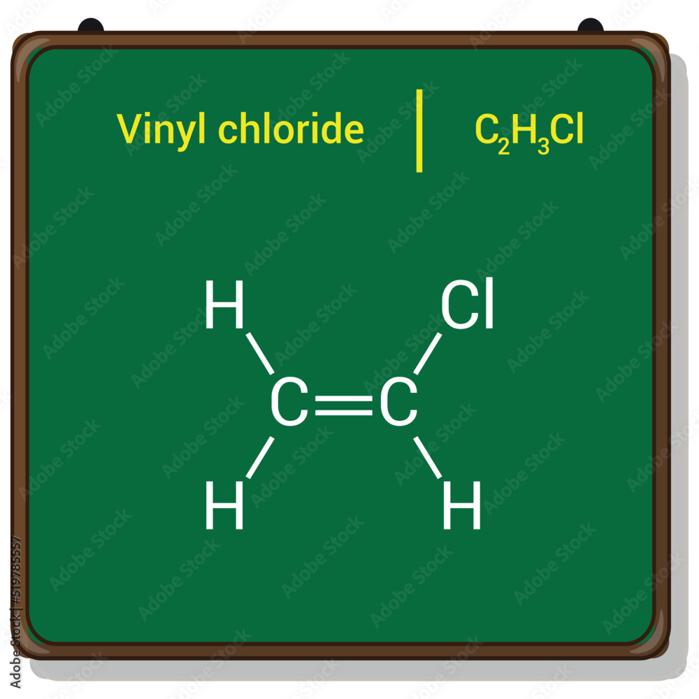 chemical structure of Vinyl chloride (C2H3Cl) Stock Vector | Adobe Stock