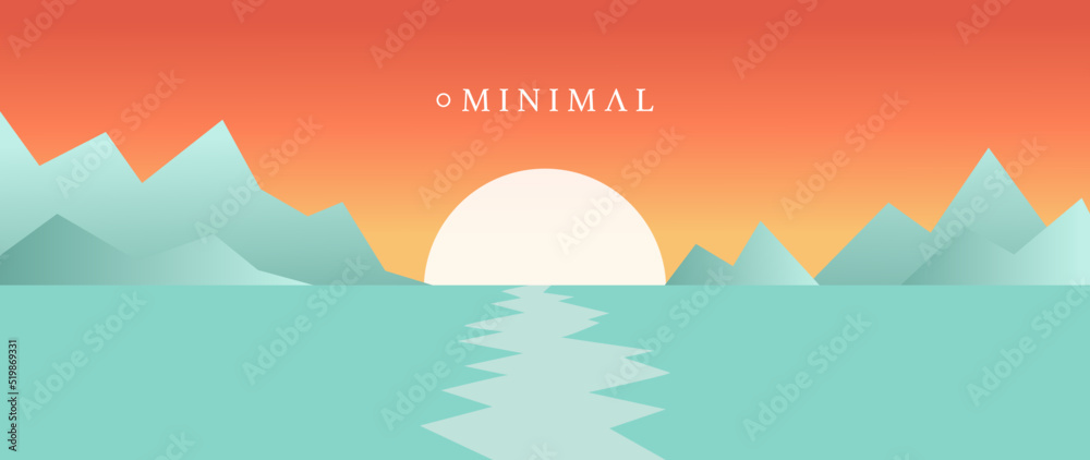 Vector illustration. Concept of nature, landscape and mountains ...
