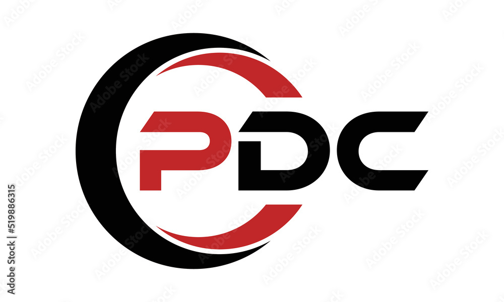 Vetor PDC swoosh three letter logo design vector template | monogram ...