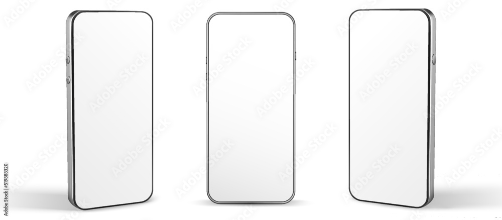 Vector de Stock Smartphone screen device rotated positions isolated ...