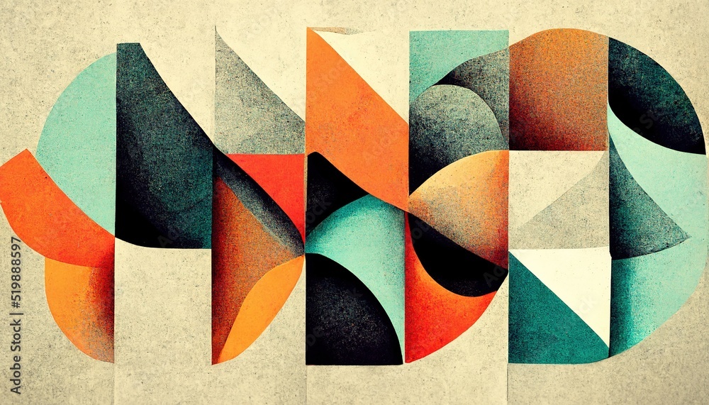 Abstract Neo Memphis style background with grainy texture. Trendy ...