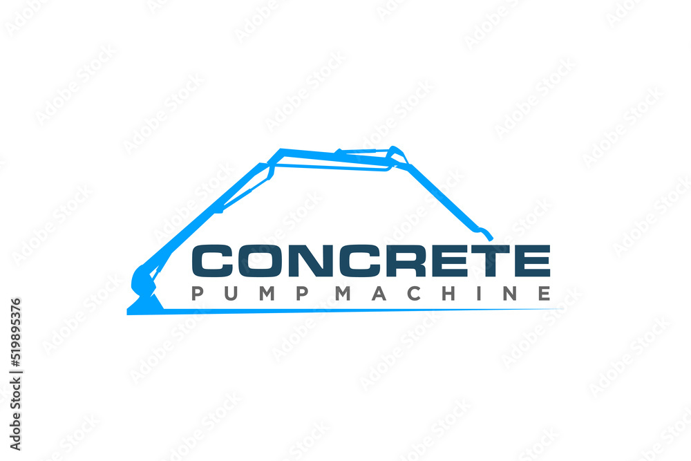 Concrete pump logo design hydraulic machine icon symbol mump truck ...