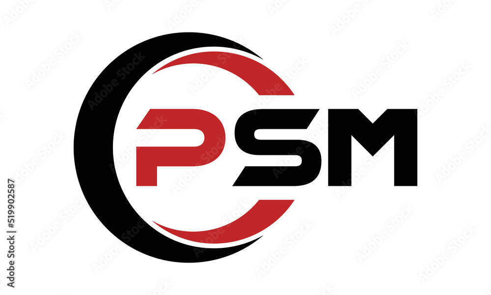 Vektor PSM swoosh three letter logo design vector template | monogram ...