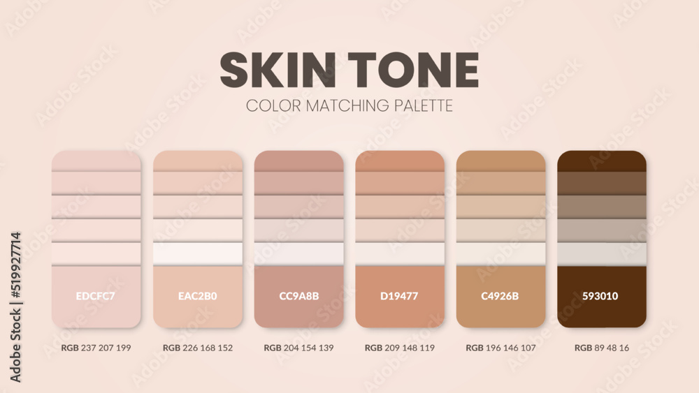 Skin tone theme color palettes or color schemes are trends combinations ...