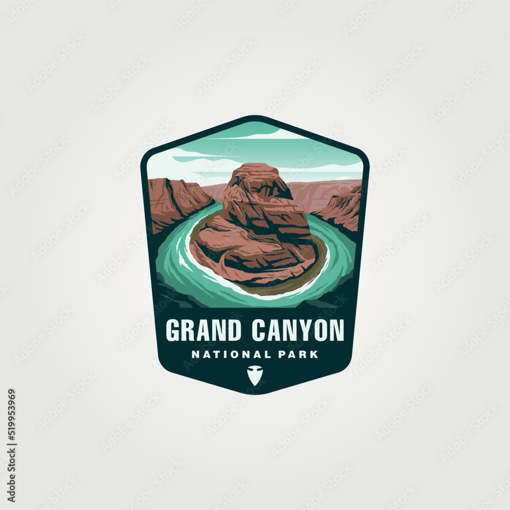 grand canyon national park vector patch logo symbol illustration design ...