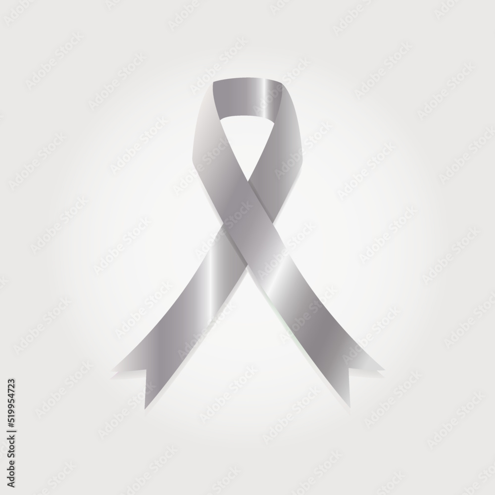 Silver awareness ribbon represents Brain Disorders Campaign for the ...