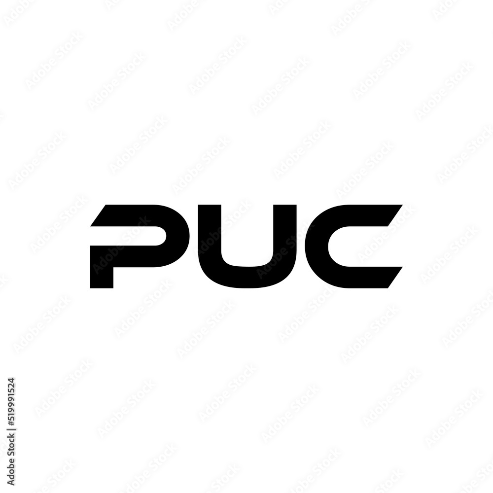 PUC letter logo design with white background in illustrator, vector ...