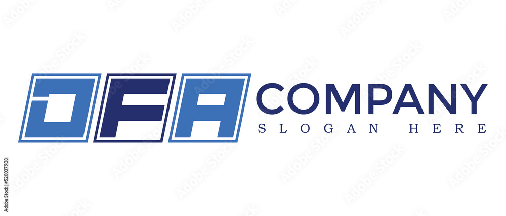 DFA three Letter Rounded rectangle boxes shape element symbol digital ...