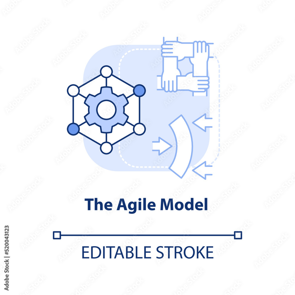 Agile model light blue concept icon. Technology and networking. Supply ...