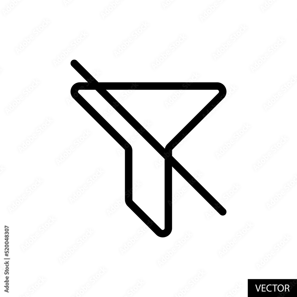 No filter, Slash, Turn off filters vector icon in line style design for ...
