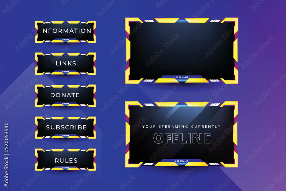 Twitch streaming overlay stream overlay Stock Vector | Adobe Stock