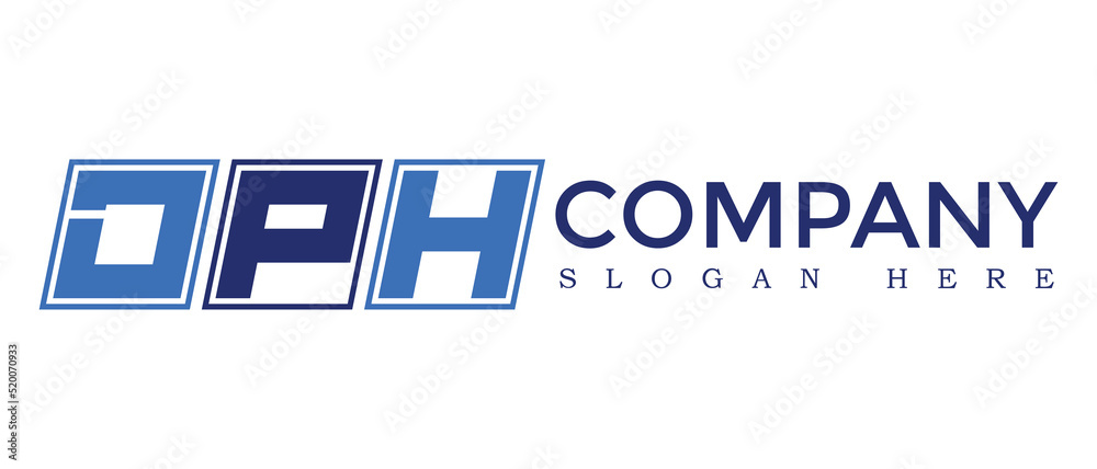 DPH three Letter Rounded rectangle boxes shape element symbol digital ...