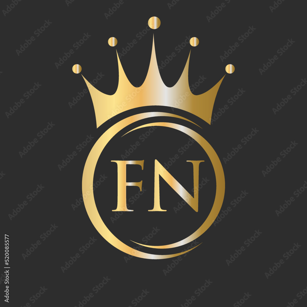 Letter FN Crown Logo. Royal Crown Logo for Spa, Yoga, Beauty, Fashion ...