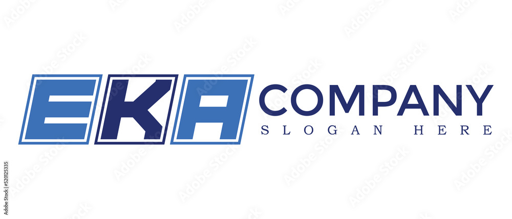 EKA three Letter Rounded rectangle boxes shape element symbol digital ...
